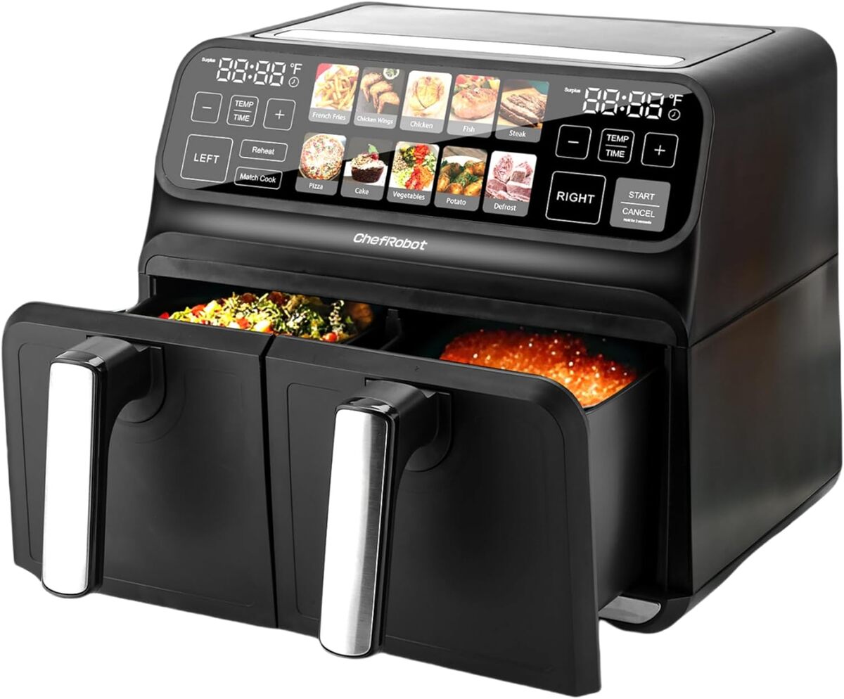 Test : friteuse à air double TFT 8 quart, grande capacité et performance