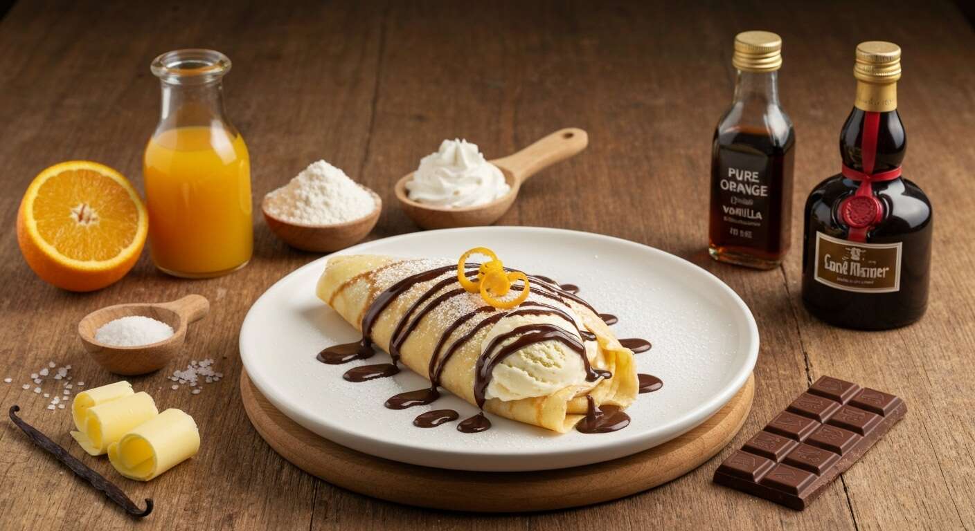 Crêpes Délicieuses : vanille, orange et chocolat