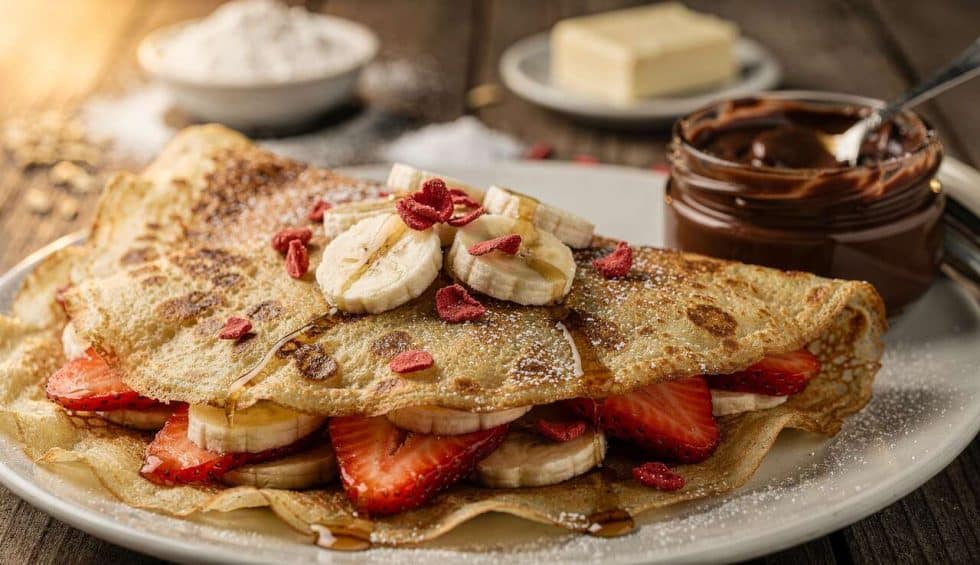 Crêpes délicieuses fraise et banane : une touche sucrée pour vos brunchs