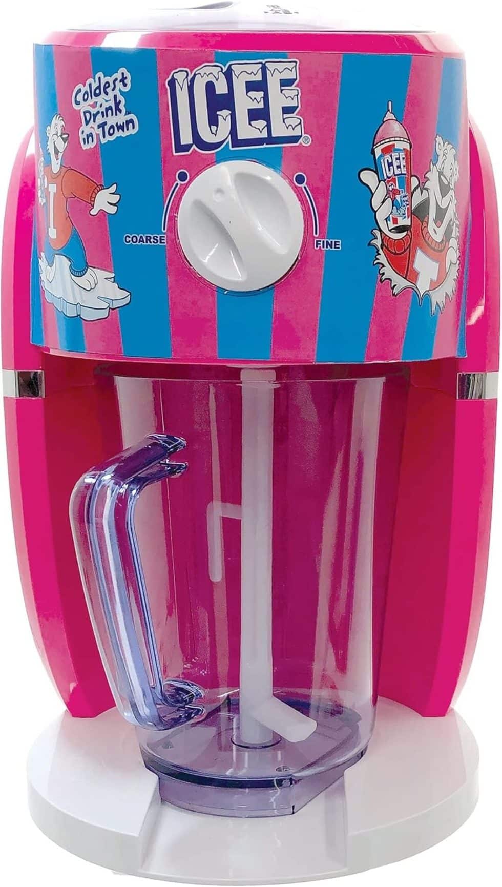 Test de la machine à glace pilée iscream ICEE Rose avec sirop et tasses ...